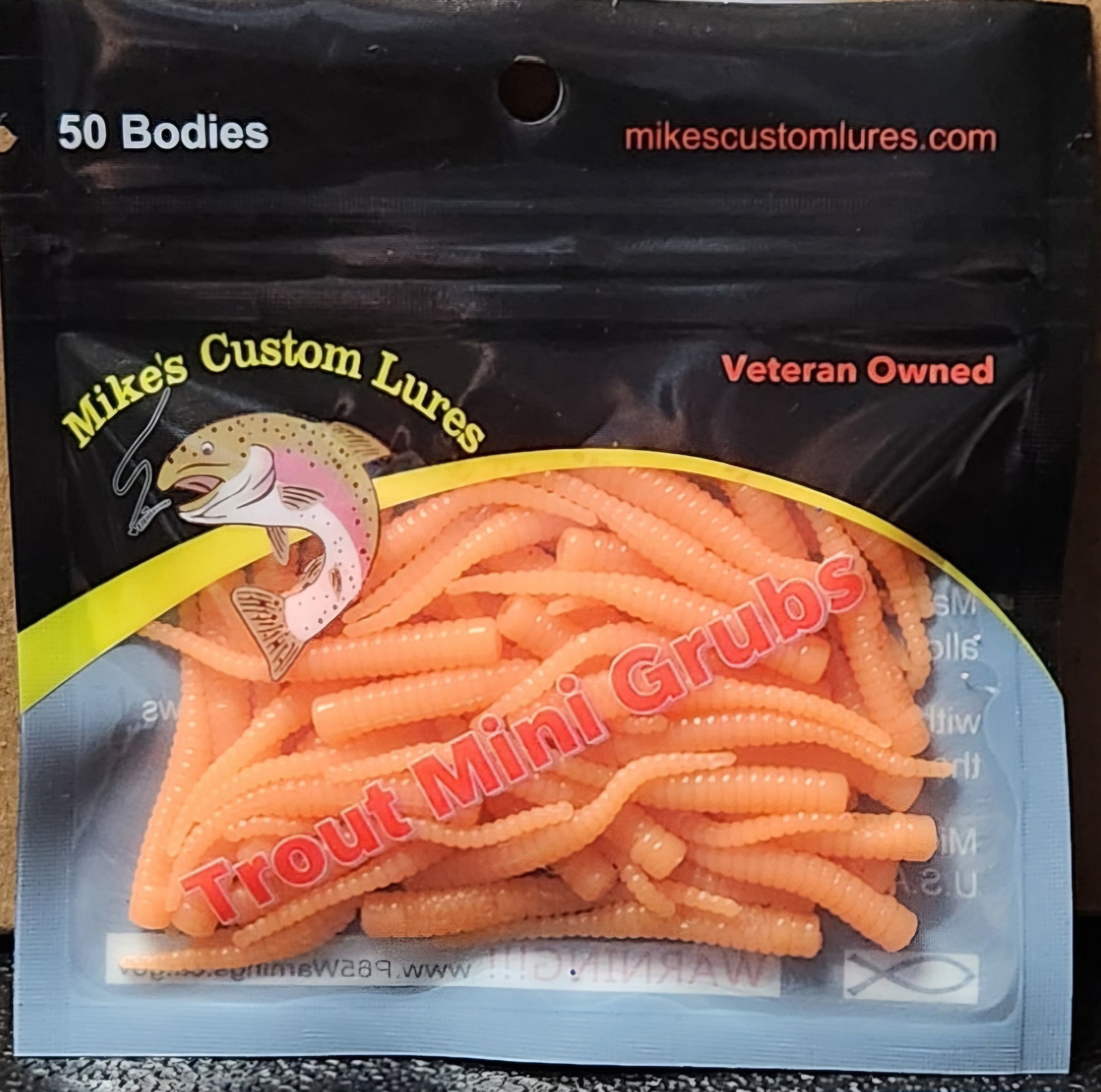 New Trout, Steelhead, Salmon Mini Grubs 50ct packs WV Peach - Walmart.com