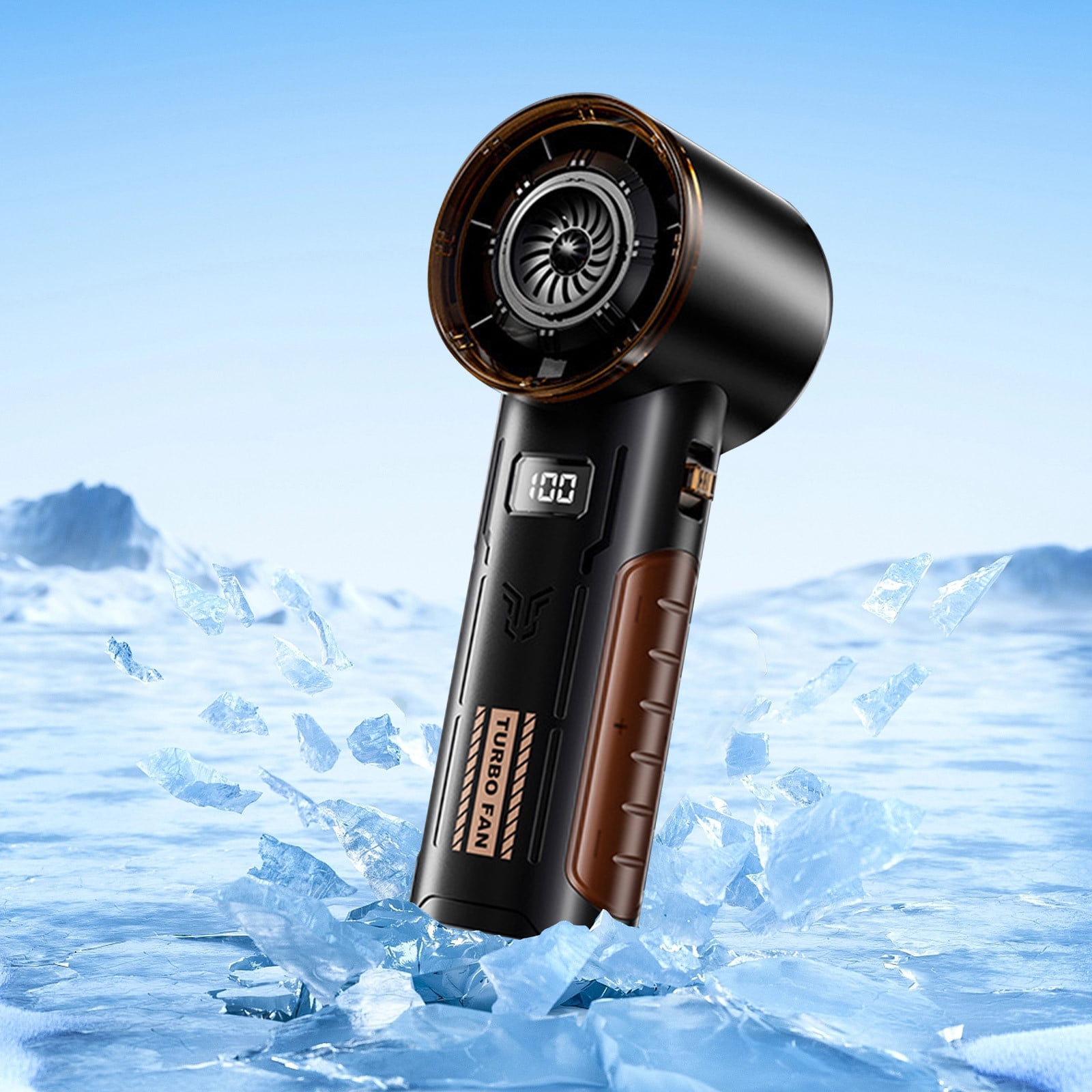 New Turbo Fan Intelligent LED Digital Display Handheld High Speed Fan ...