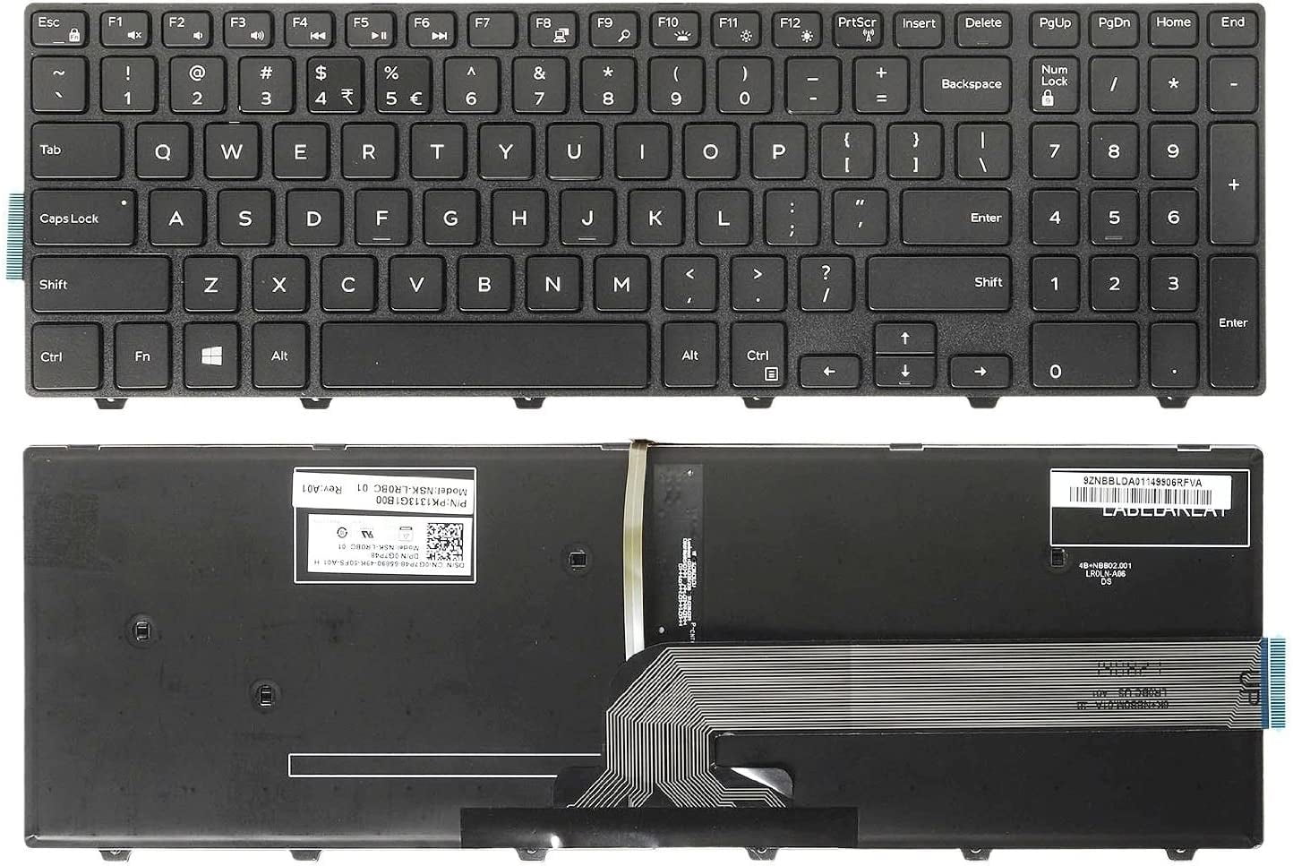 New US Black Backlit English Laptop Keyboard Replacement for Dell ...