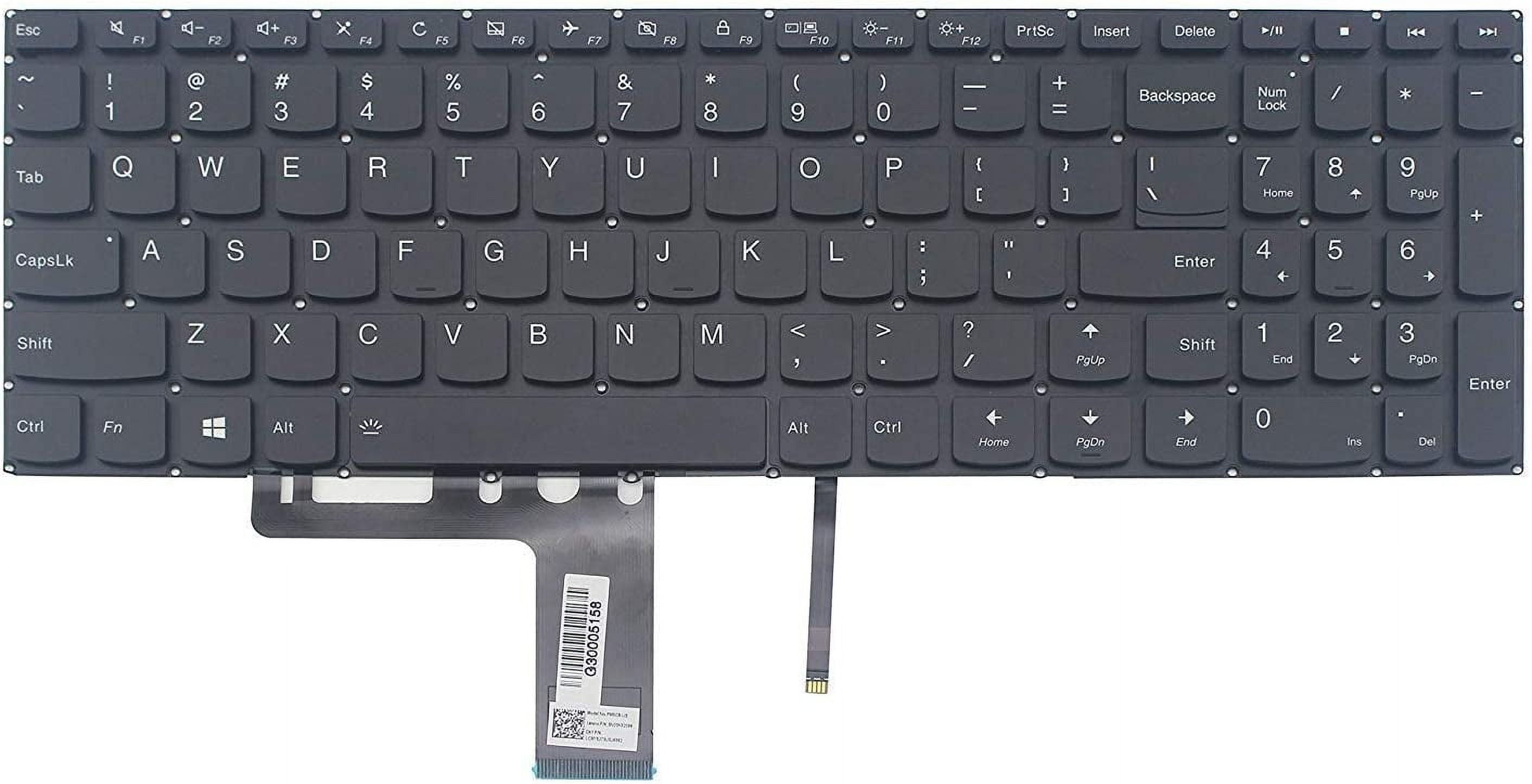 New US Black Backlit English Laptop Keyboard (Without Frame) for Lenovo ...