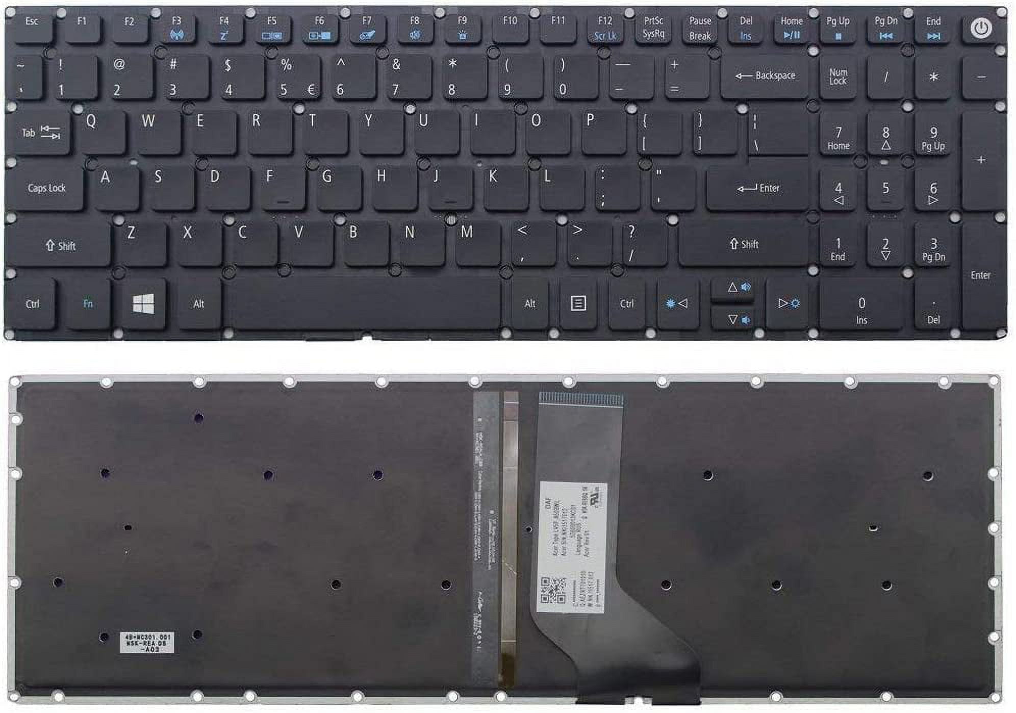 New US Black Backlit English Laptop Keyboard (Without Frame ...