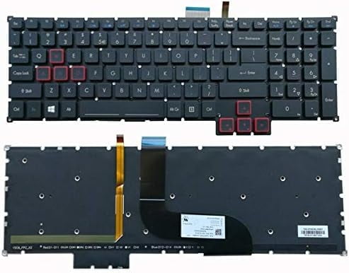 New US Black English Backlit Laptop Keyboard (Without palmrest) Replacement for Acer Predator G9 ...