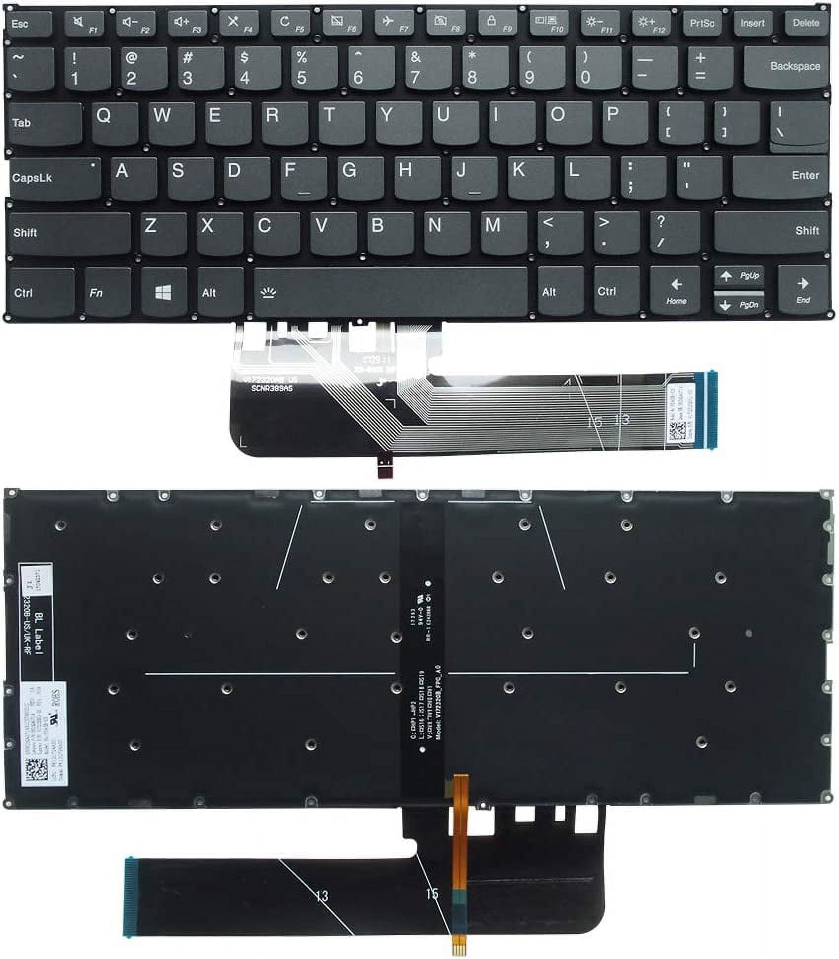 New US Black English Backlit Laptop Keyboard (Without palmrest ...