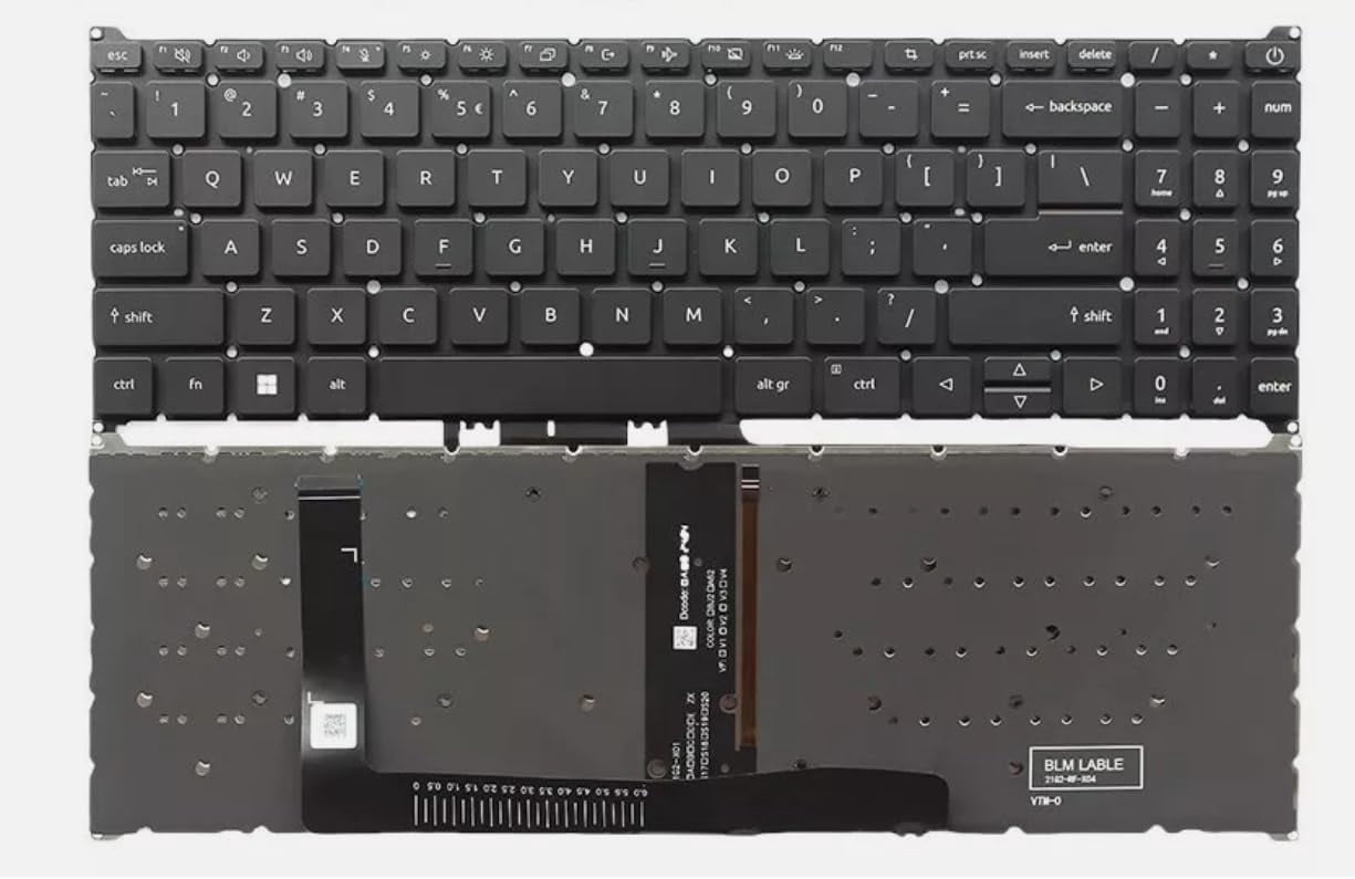 New US Black English Backlit Laptop Keyboard (Without palmrest) for ...