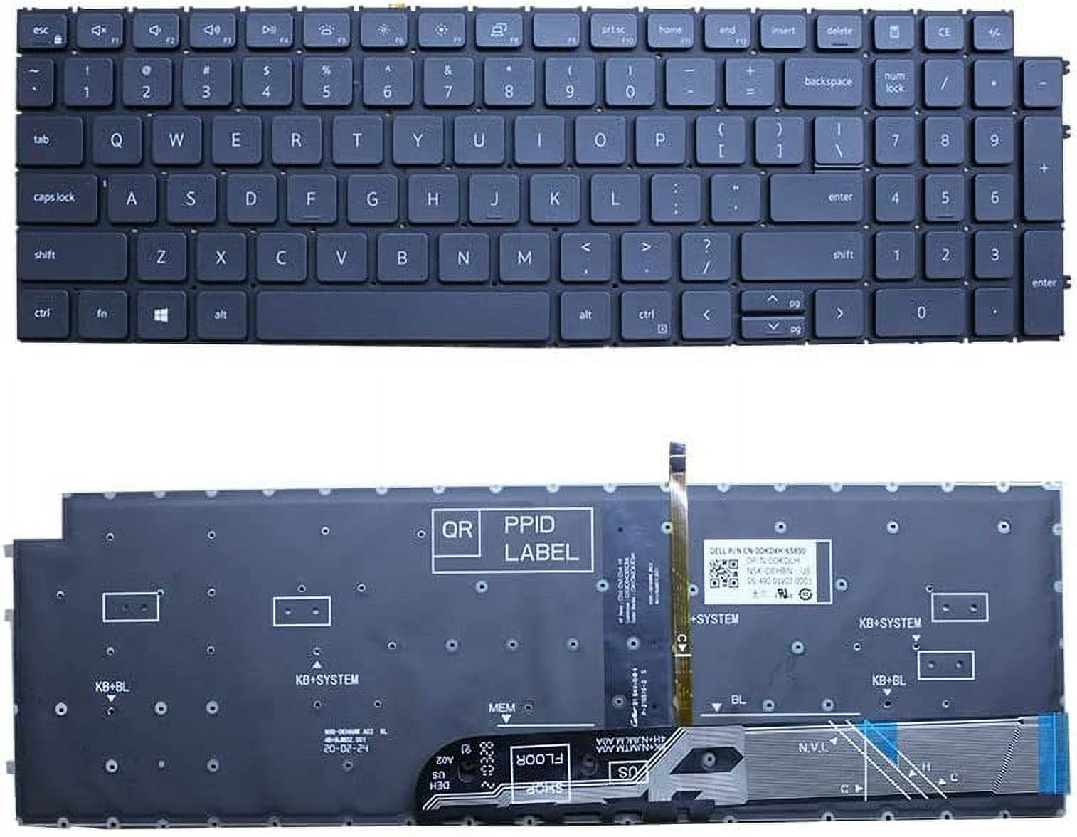 New US Black English Backlit Laptop Keyboard (Without palmrest) for ...
