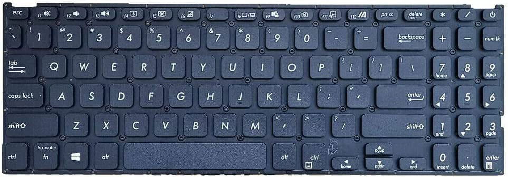 New US Black English Laptop Keyboard (Without palmrest) for Asus X512F ...