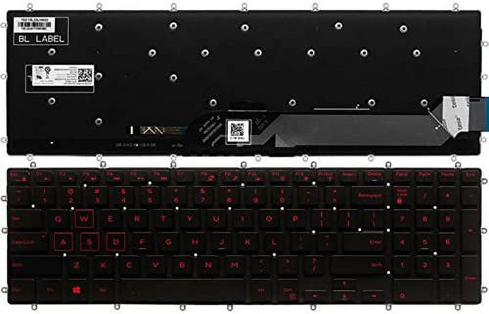 New US Black RED Backlit English Laptop Keyboard (Without Frame ...