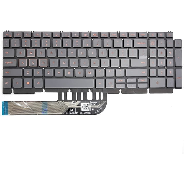 New US Red English Backlit Laptop Keyboard (Without palmrest) for Dell ...