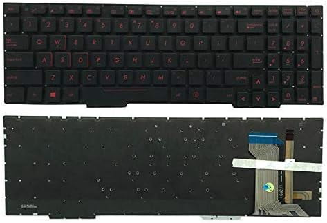 New US Red Words English Backlit Laptop Keyboard (Without palmrest) for ...