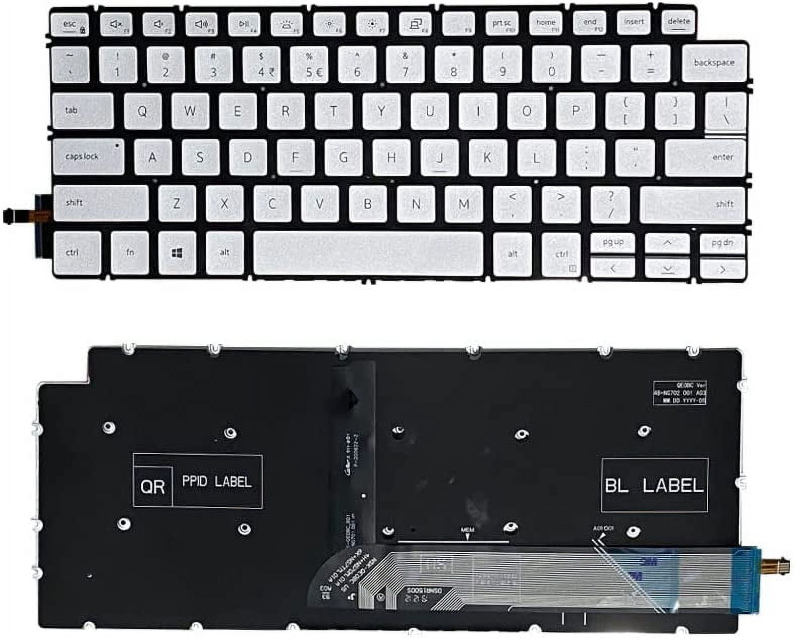 New US Silver English Backlit Laptop Keyboard (Without palmrest) for ...