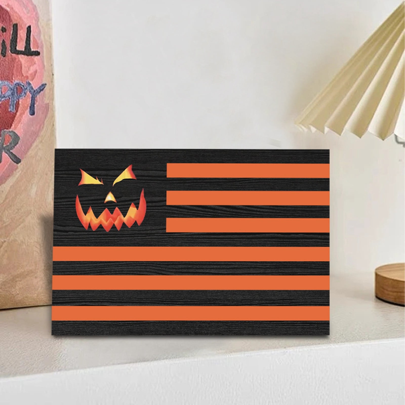 New USA Flag Wooden Crafts Decoration Scary Atmosphere Props Tropical ...