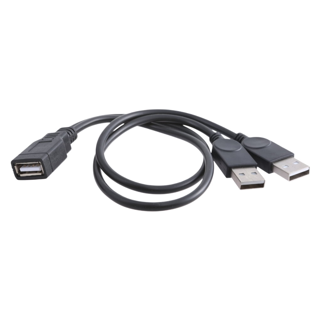 New USB 2.0 FeMale to 2 Dual male Jack Y Splitter Hub Cord Adapter ...