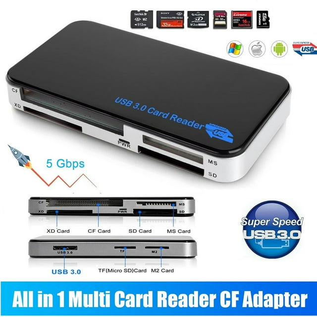 New USB 3.0 All in 1 Compact Flash Multi Card Reader CF Adapter Micro ...