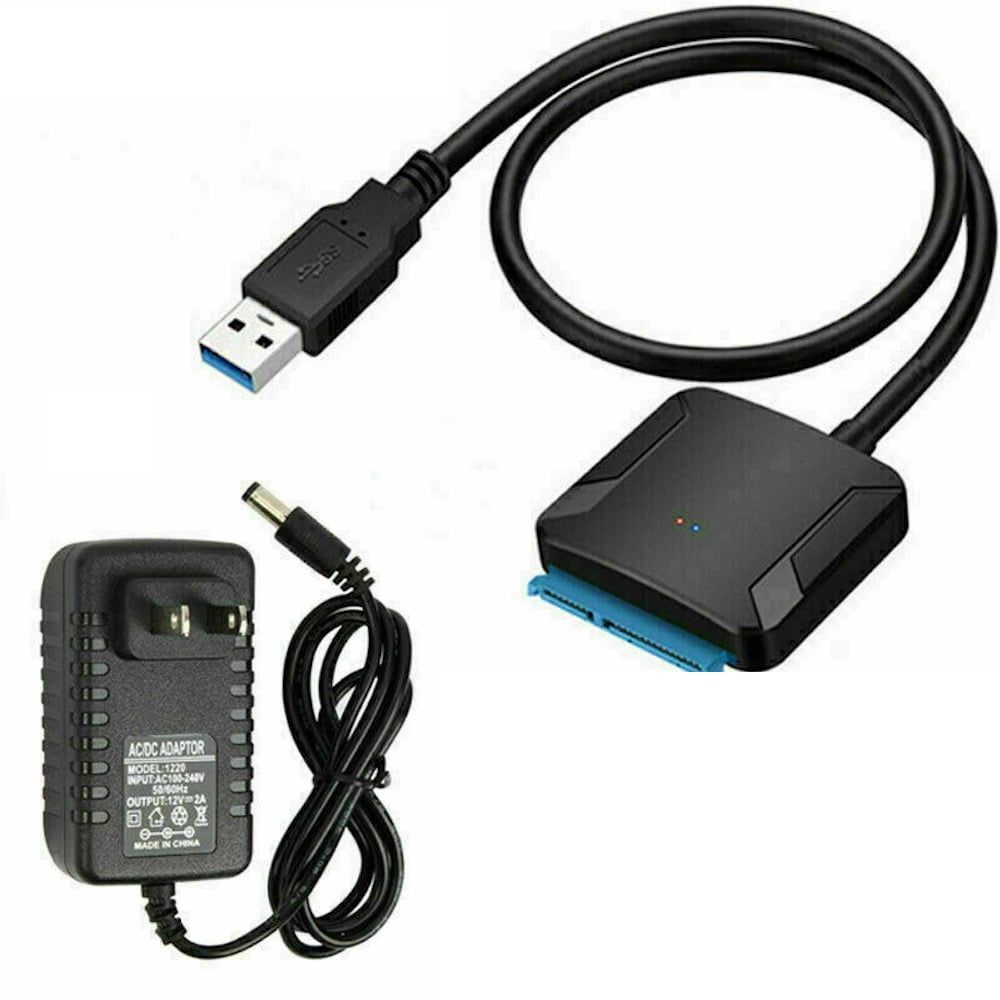 New USB 3.0 to SATA III Adapter for SSD HDD Hard Drive with 12V 2A ...