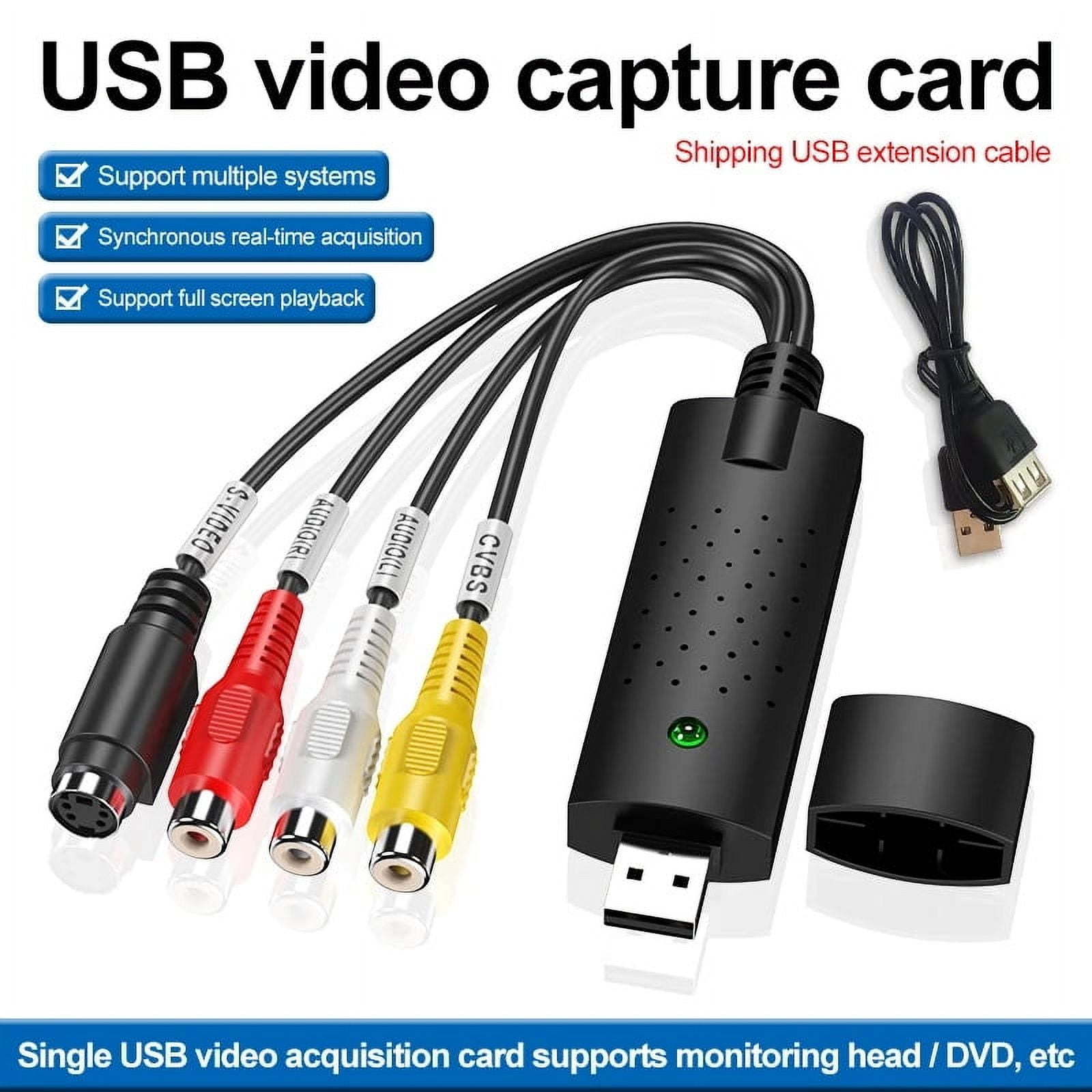New USB Audio Video Capture Card Adapter with USB Cable USB 2.0 To RCA ...