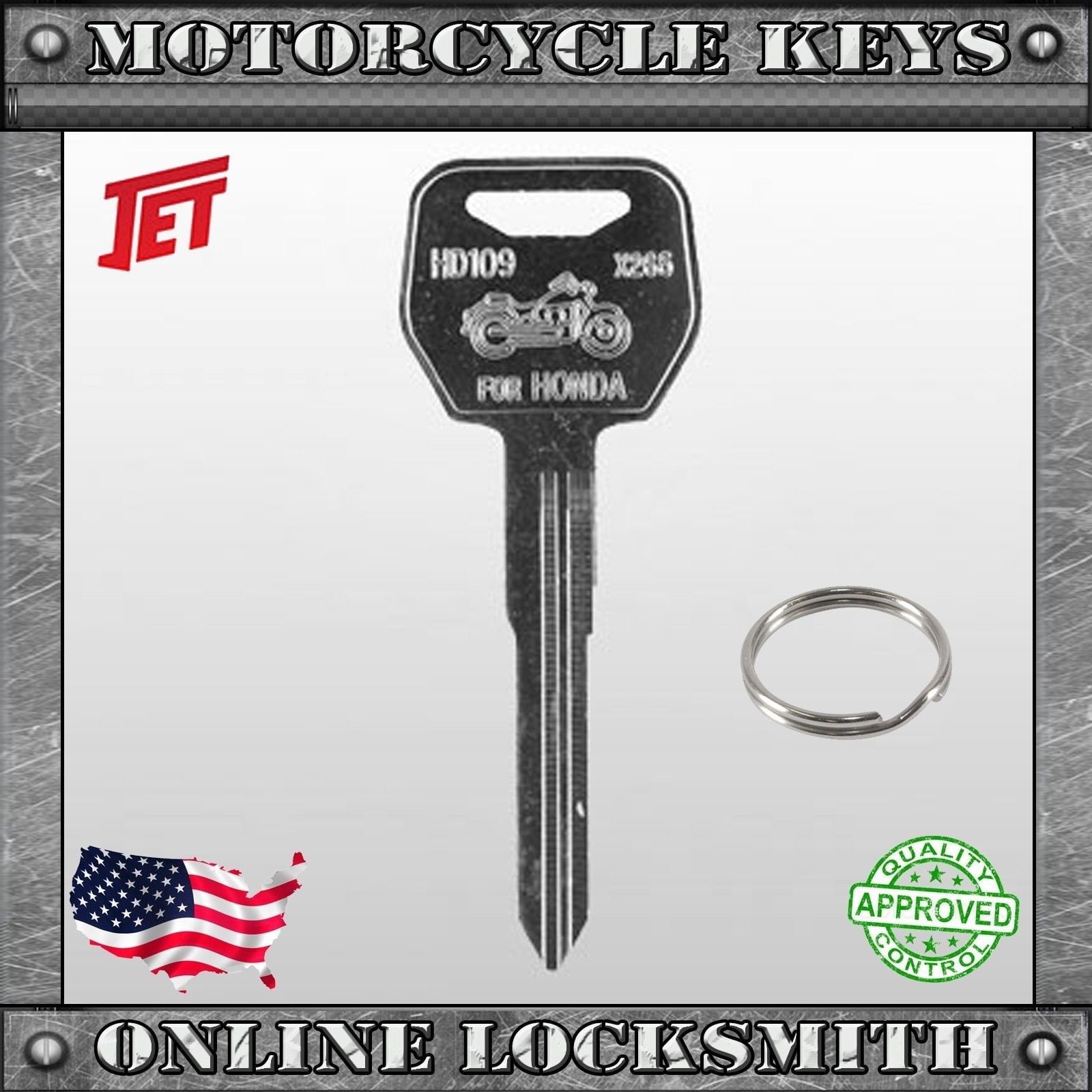 New Uncut Key For Honda Motorcycles Keyway X265 | HD109 - Walmart.com