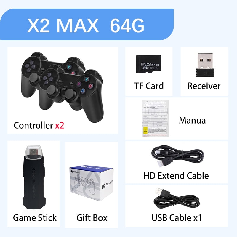 New Upgrade X2 MAX Video GameStick Console 2.4G P3 Rechargeable ...