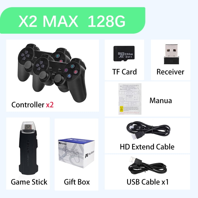New Upgrade X2 MAX Video GameStick Console 2.4G P3 Rechargeable ...