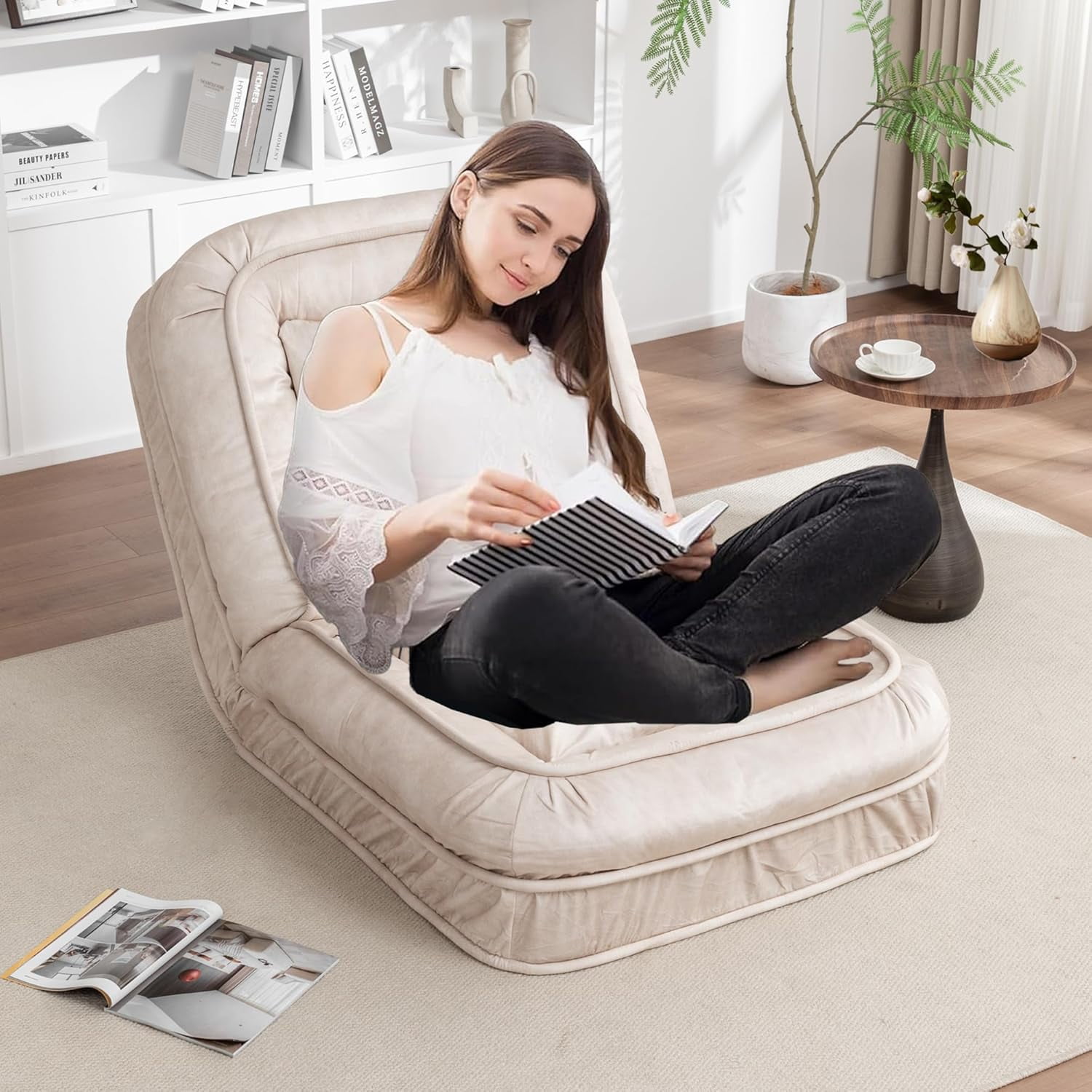 New Upholstered Human Dog Bed for Adult & Pets, Convertible Lazy Sofa ...
