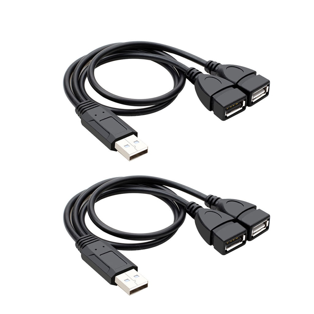New Usb 2.0 Extension Cable 1 Male To 2 Female Data Charging Hard Disk ...