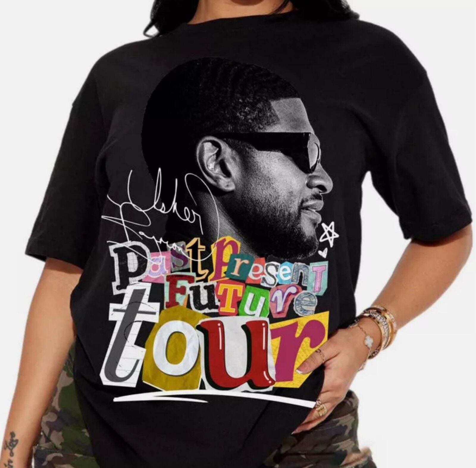New Usher Past Present Future Tour Gift For Fans Unisex S-4Xl Shirt ...