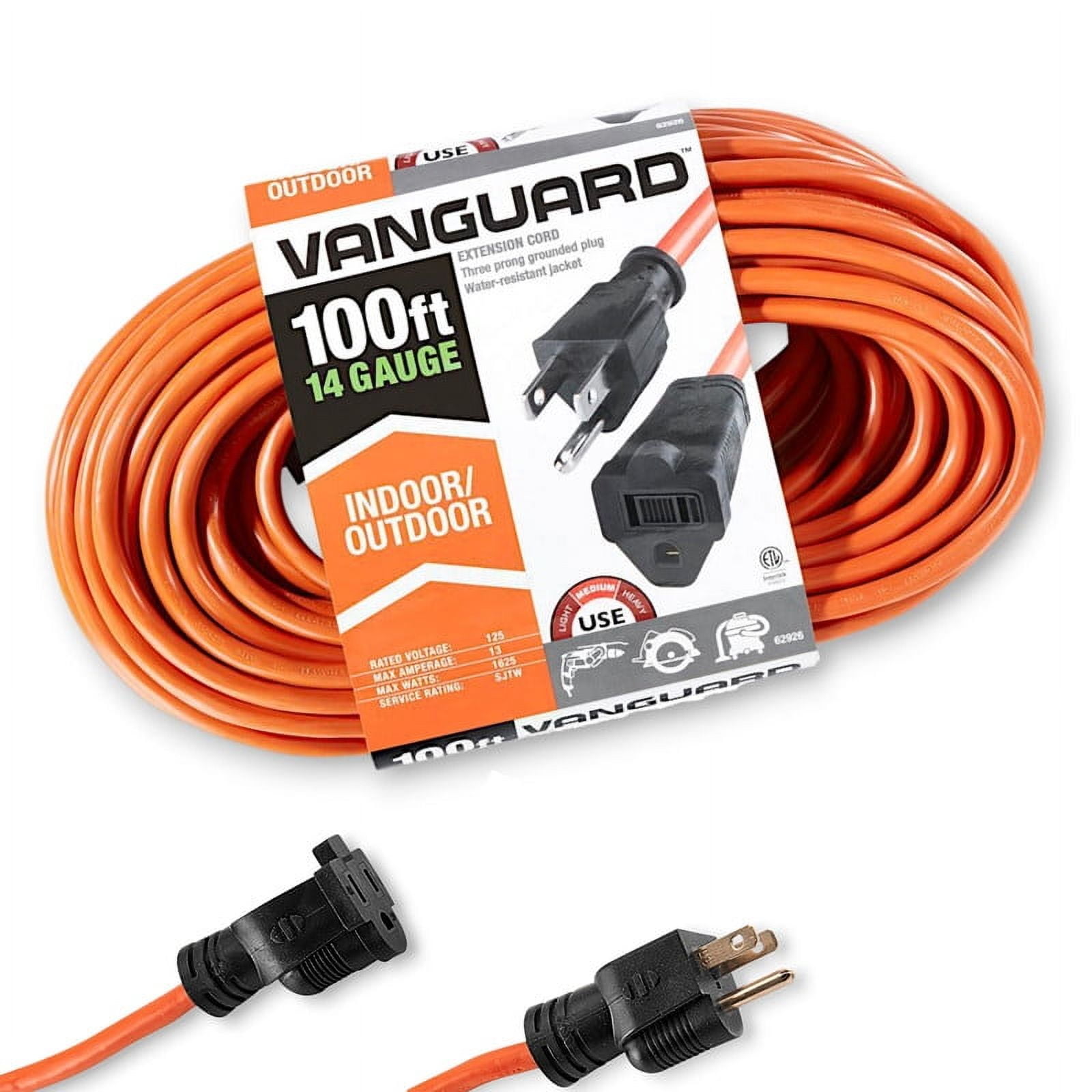 New Vanguard 100 Feet 14/3 Gauge Indoor/Outdoor Heavy-Duty Electrical ...