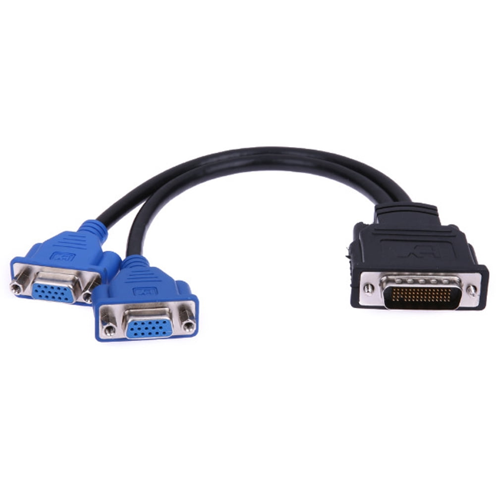 New Video Y Splitter DMS-59 pin to Dual 15 pin VGA Cable Molex ...