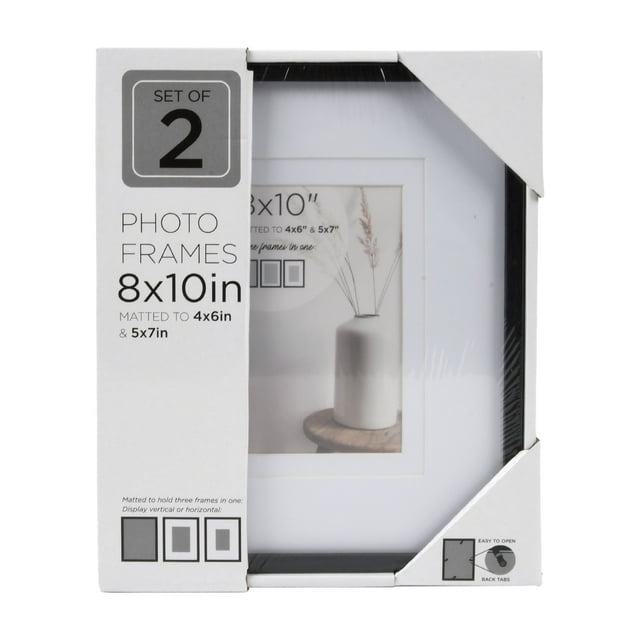 New View Dakota 8x10" Double Mat Picture Frame, Set of 2 Frames 5x7" or ...