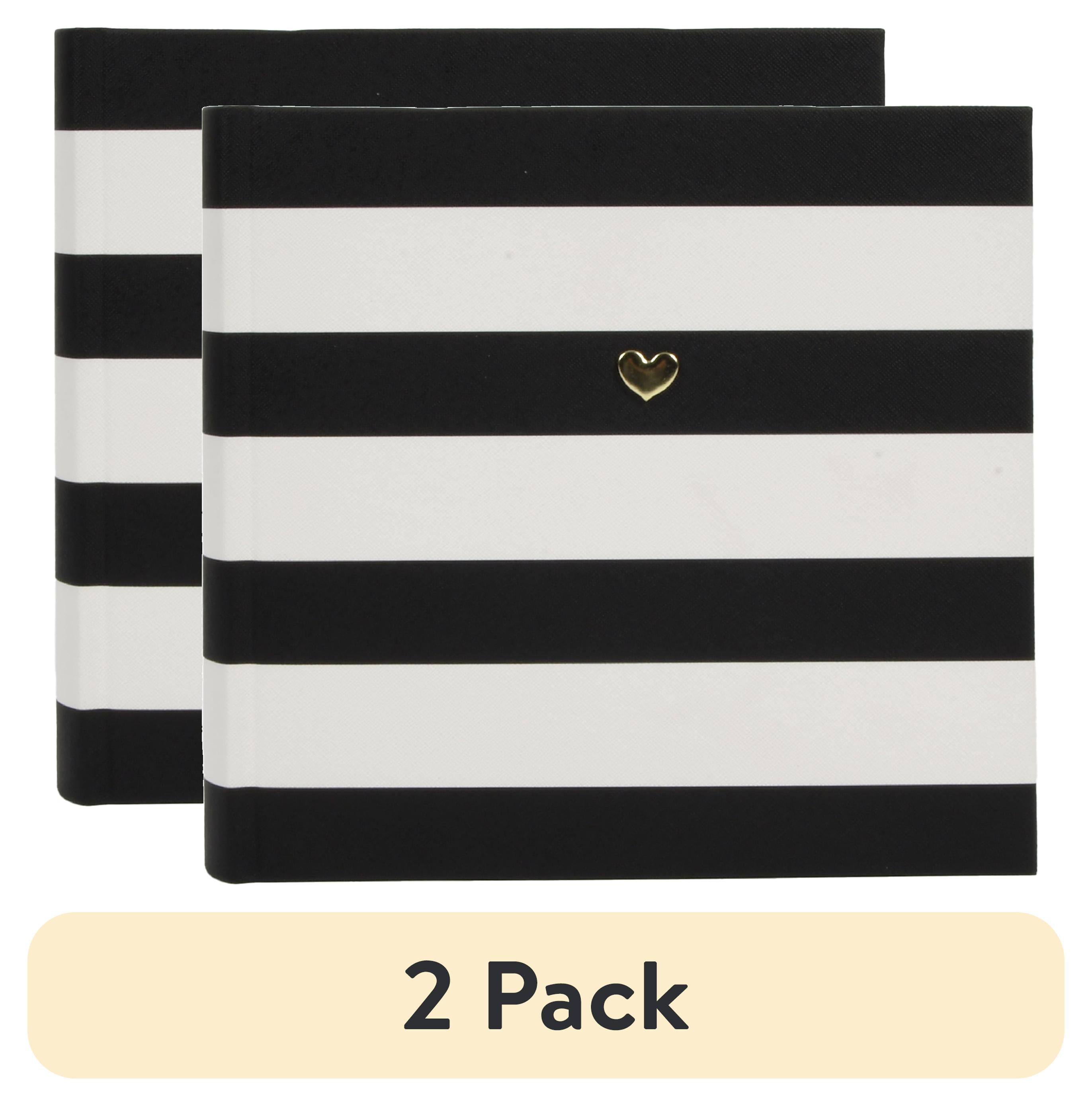 (2 pack) New View Gifts Faux Leather Black and White Striped Heart ...