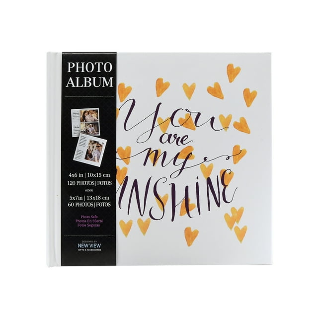 New View Gifts My Sunshine Yellow Heart Photo Album, Holds 120 - 4"x6 ...