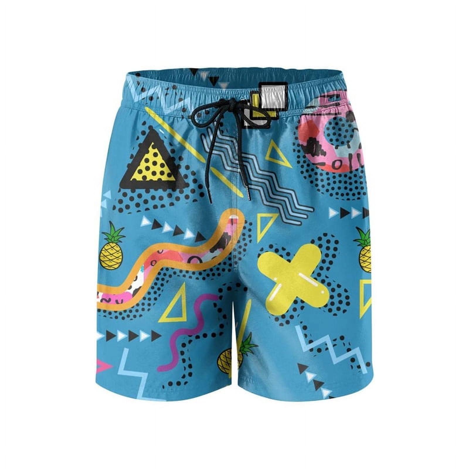 New Vintage Funny Memphis Swim Trunks Men Summer Surf Board Shorts ...
