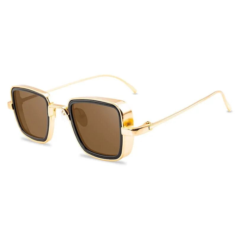 New Vintage Metal Steampunk Sunglasses Men Women Square Sun Glasses For ...