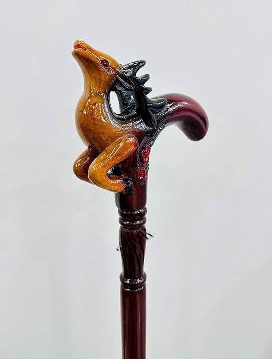 New Vintage Style Deer Handle Brown Wooden Walking Stick 36" Cane for ...