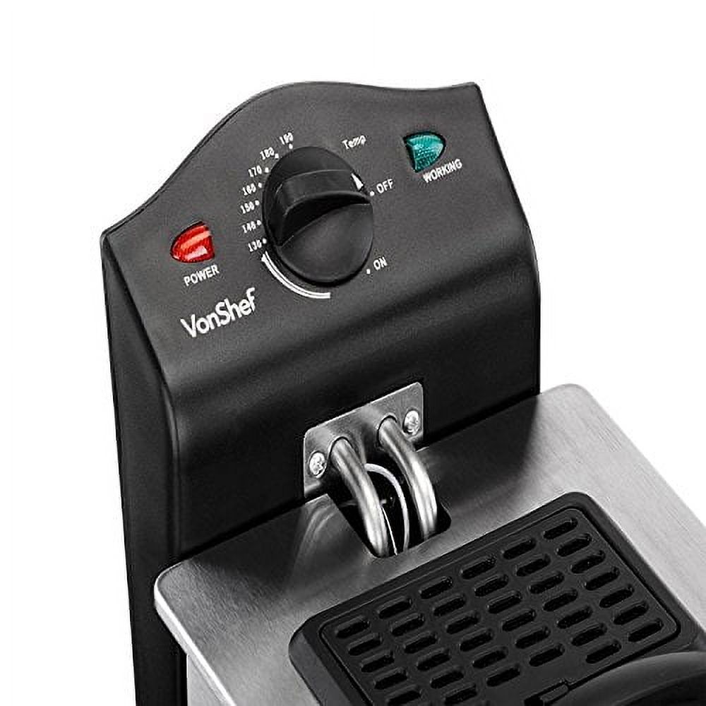 New VonShef 220 240 Volts Electric Countertop Non-Stick Deep Fryer w ...