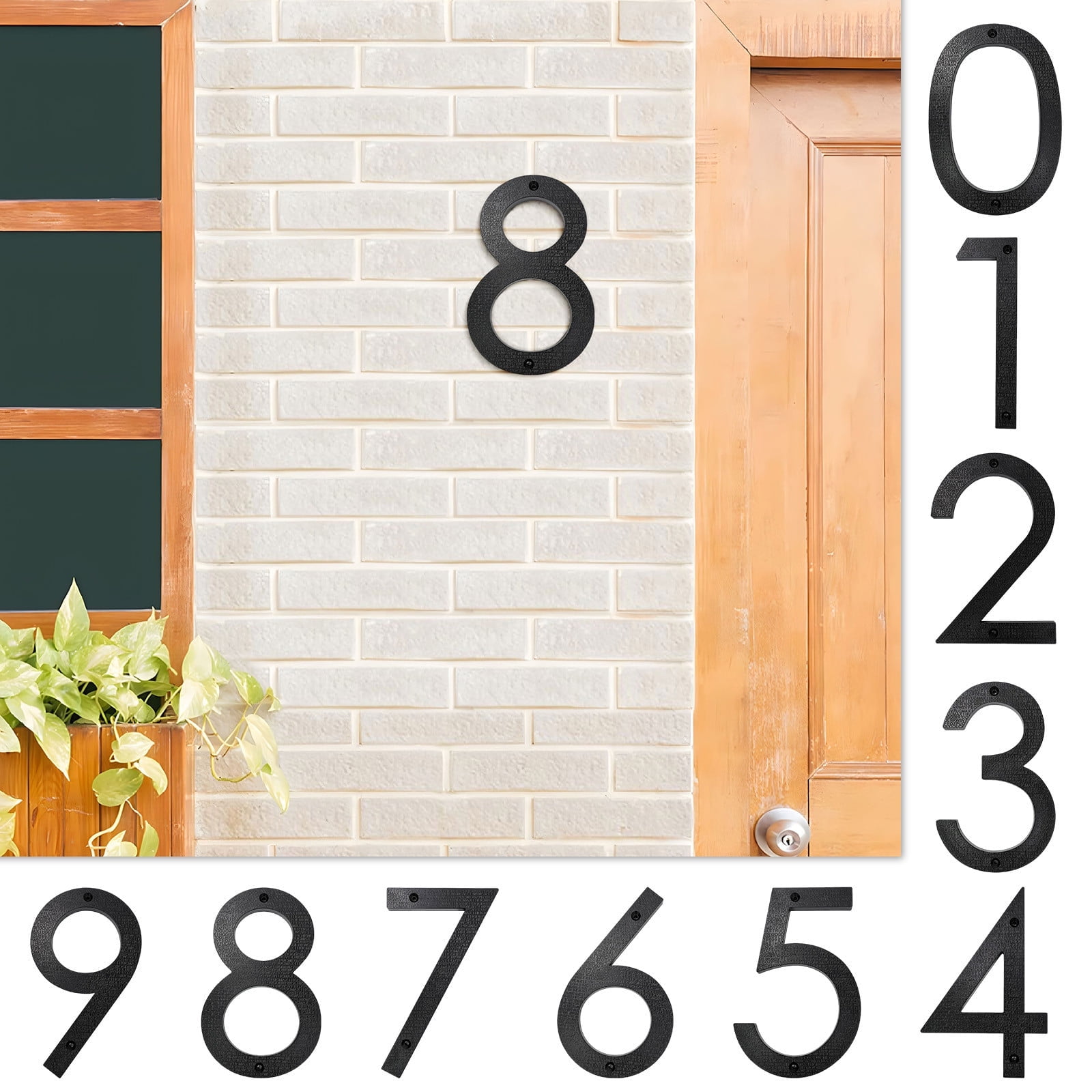 New Wall Decor 5 Inch Modern Metal House Numbers Black Door Number ...