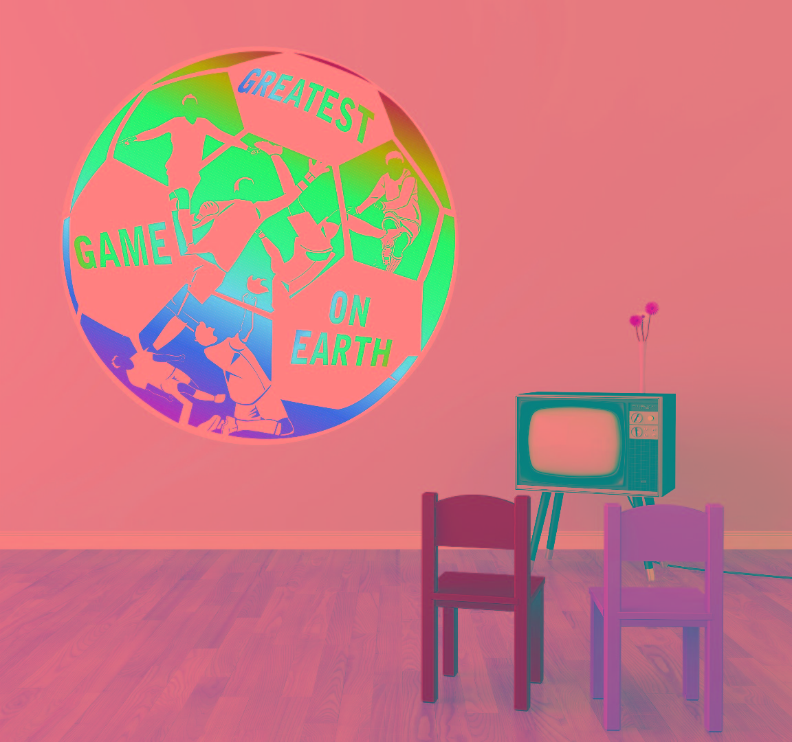 New Wall Ideas Colorful Soccer Ball Greatest Game On Earth 16x16 Inches ...