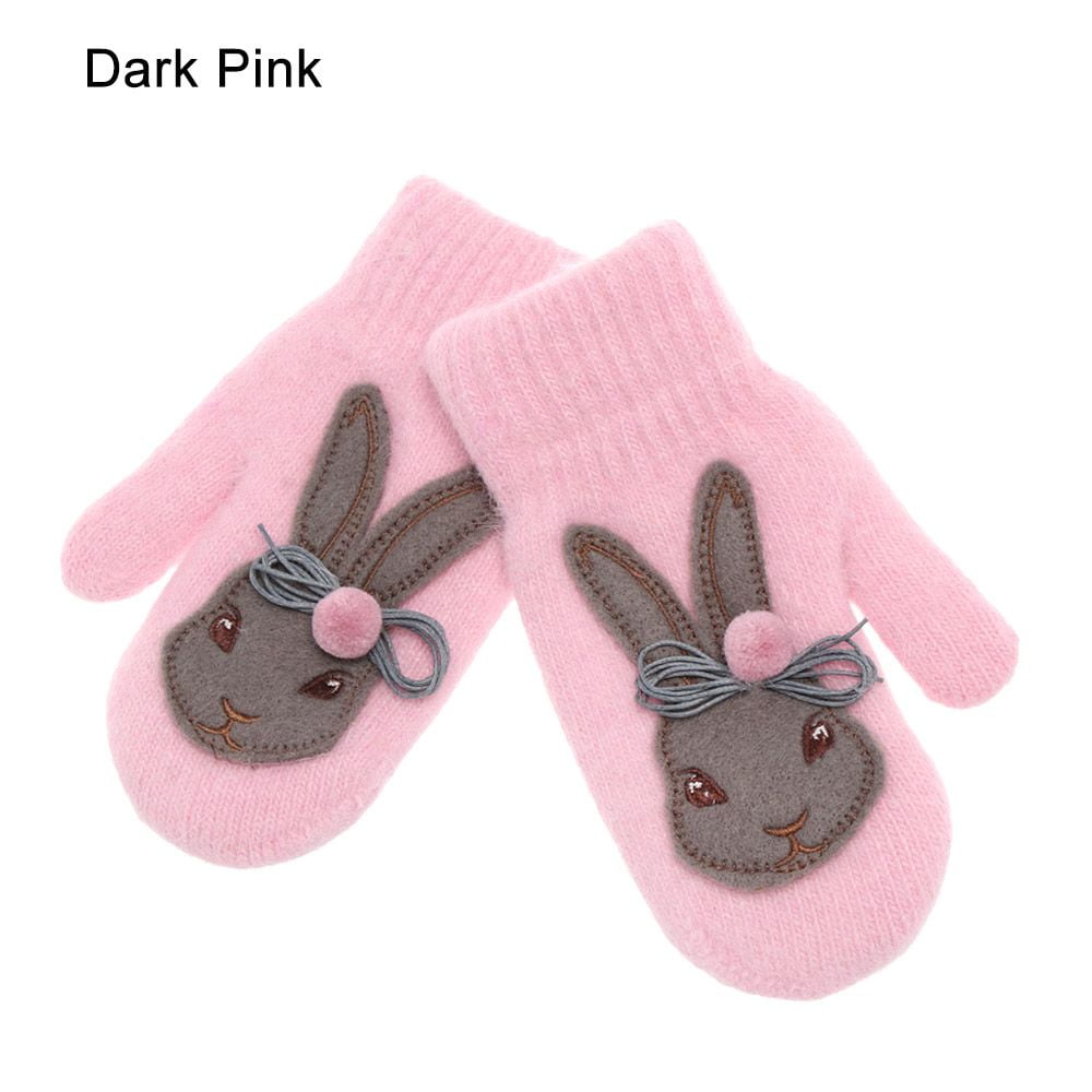 New Warm Full Fingers Winter Winter Glove Cartoon Rabbit Gloves Wool ...