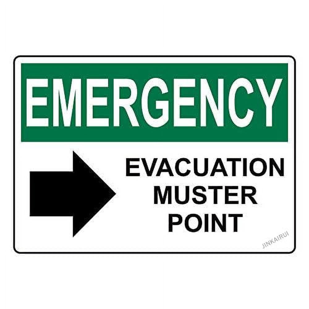 New Warning Emergency Evacuation Muster Point [ Right Arrow ] OSHA ...