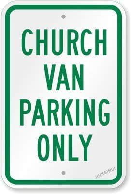 New Warning Plaque Wall Decor Church Van Parking Only, Metal Tin Signs ...