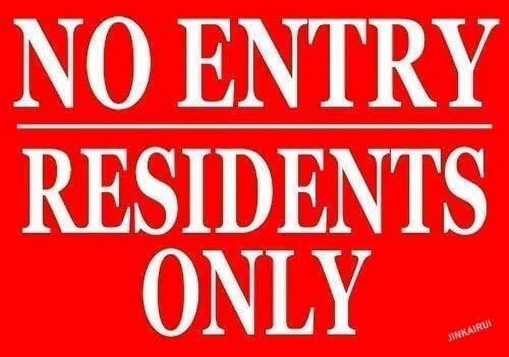 New Warning Plaque Wall Decor No Entry - Residents Only Notice Keep Out ...