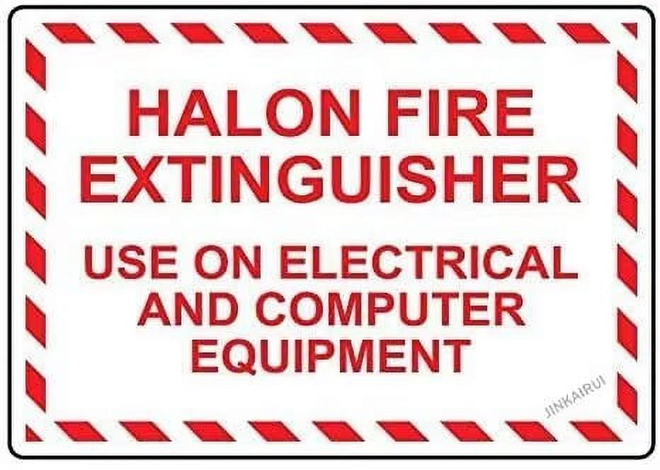 New Warning Plaque Wall Decor Halon Fire Extinguisher On Electrical and ...