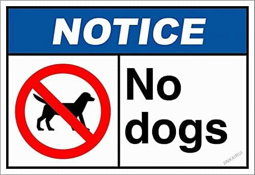 New Warning Plaque Wall Decor Notice No Dogs Long Lasting Weather Fade ...
