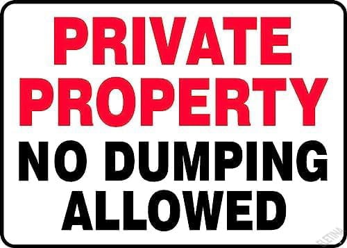 New Warning Plaque Wall Decor Private Property NO Dumping Allowed Sign ...