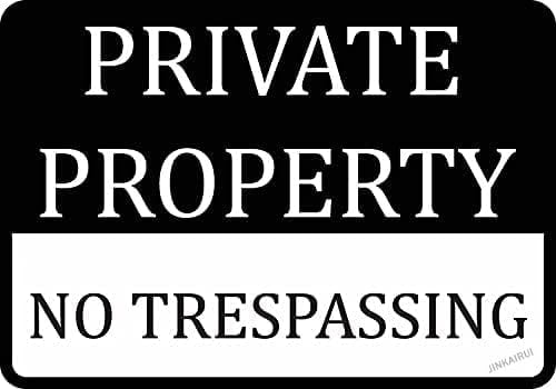 New Warning Plaque Wall Decor Private Property No Trespassing Long ...