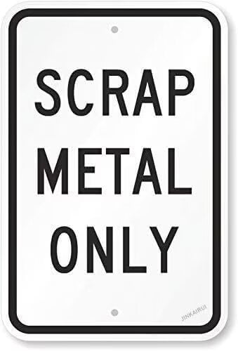 New Warning Plaque Wall Decor Scrap Only Metal Tin Signs Yard Sign ...