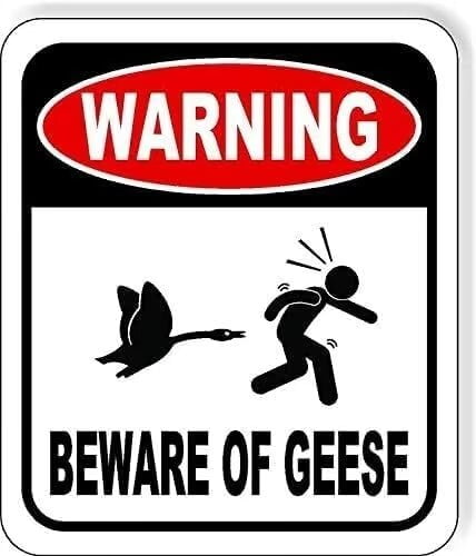 New Warning Plaque Wall Decor Warning Beware Of Geese Metal Tin Signs ...