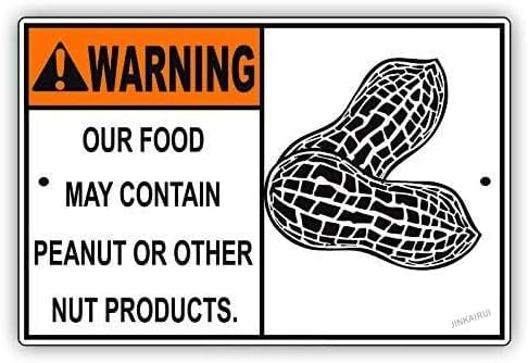 New Warning Plaque Wall Decor Warning Our Food May Contain Peanut Or ...