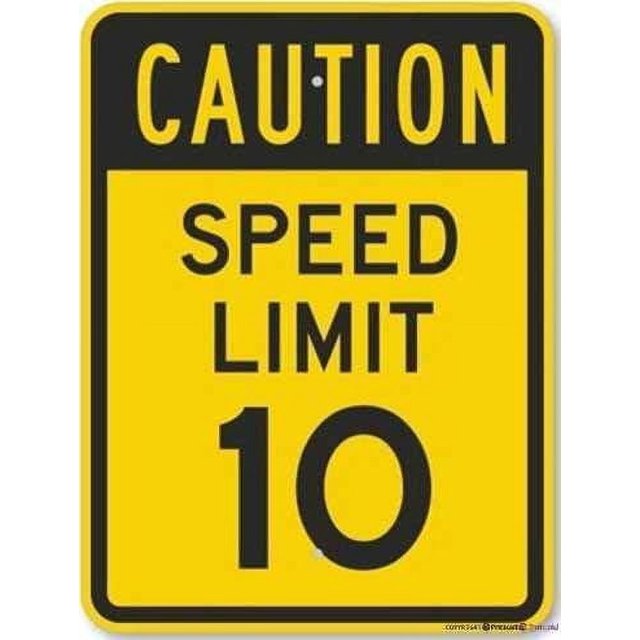 New Warning Signs Metal Tin Sign -Safety Caution - Speed Limit 10 Mph ...