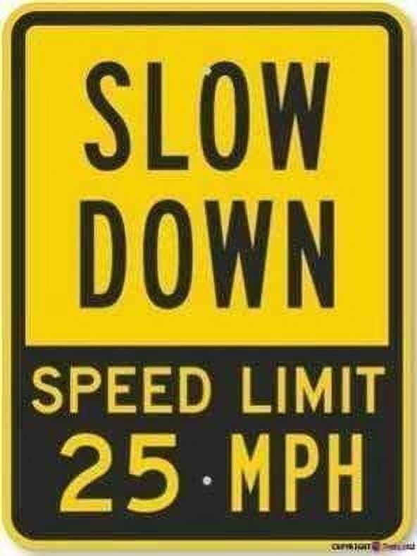 New Warning Signs Metal Tin Sign -Slow Down Speed Limit 5 Mph Prevent ...