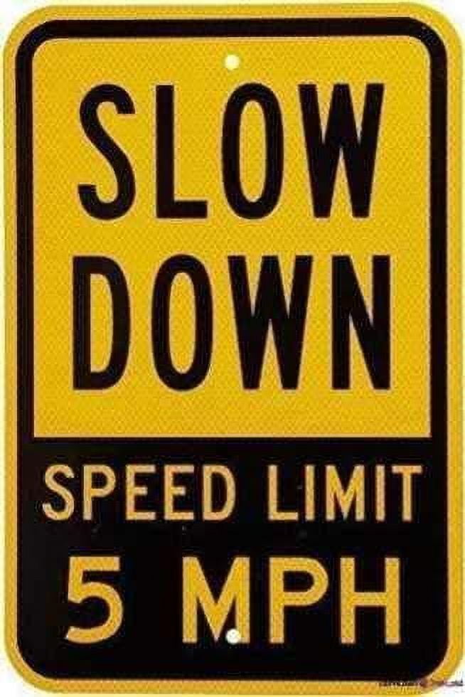 New Warning Signs Metal Tin Sign -Slow Down Speed Limit 5 Mph Prevent ...